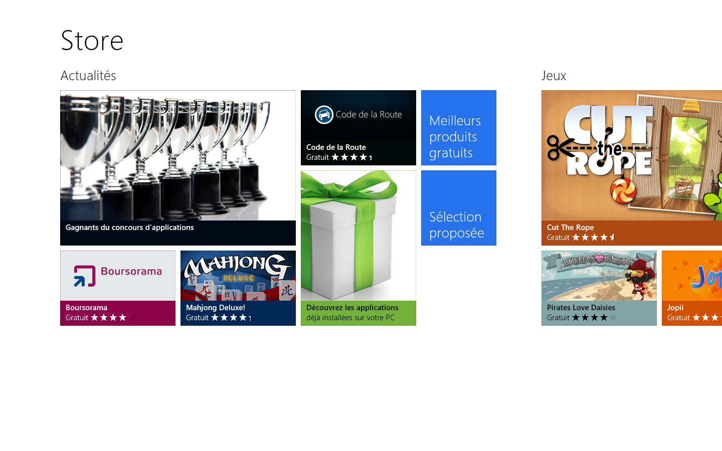 Le Store de Windows 8 continue à se remplir doucement