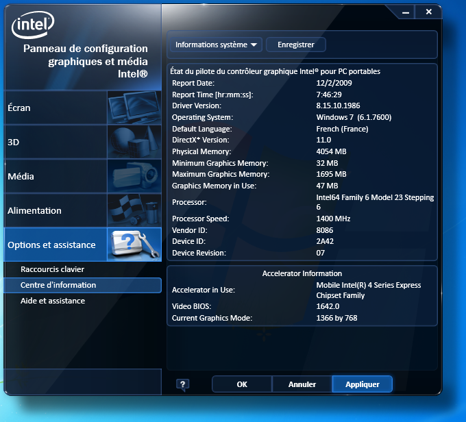 Pilotes graphiques Intel : nouvelle version, nouvelle interface