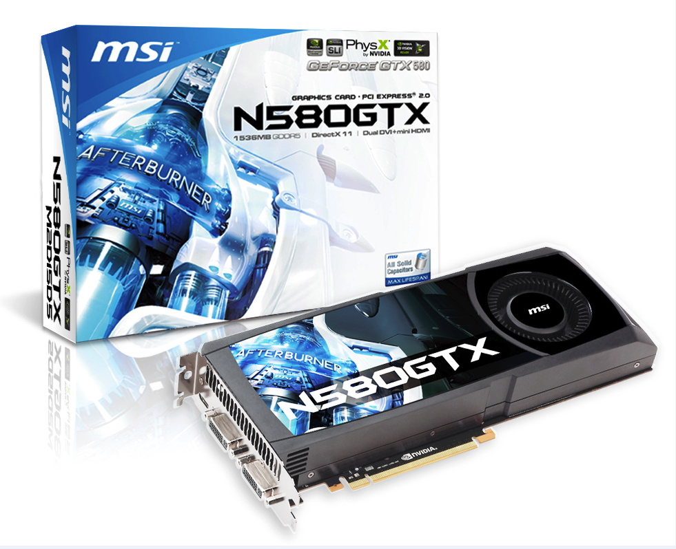 MSI et PNY annoncent tous les deux leur GeForce GTX 580